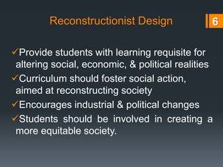 Reconstrutionalist curriculum | PPTX