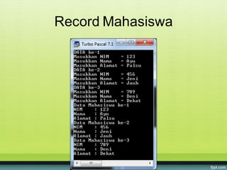 Algoritma Record | PPT