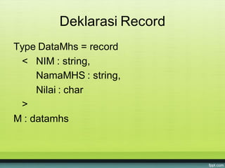 Algoritma Record | PPT