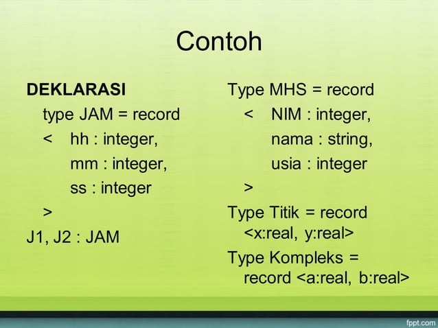 Algoritma Record | PPT