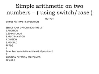 SIMPLE C PROGRAMS - SARASWATHI RAMALINGAM | PPT