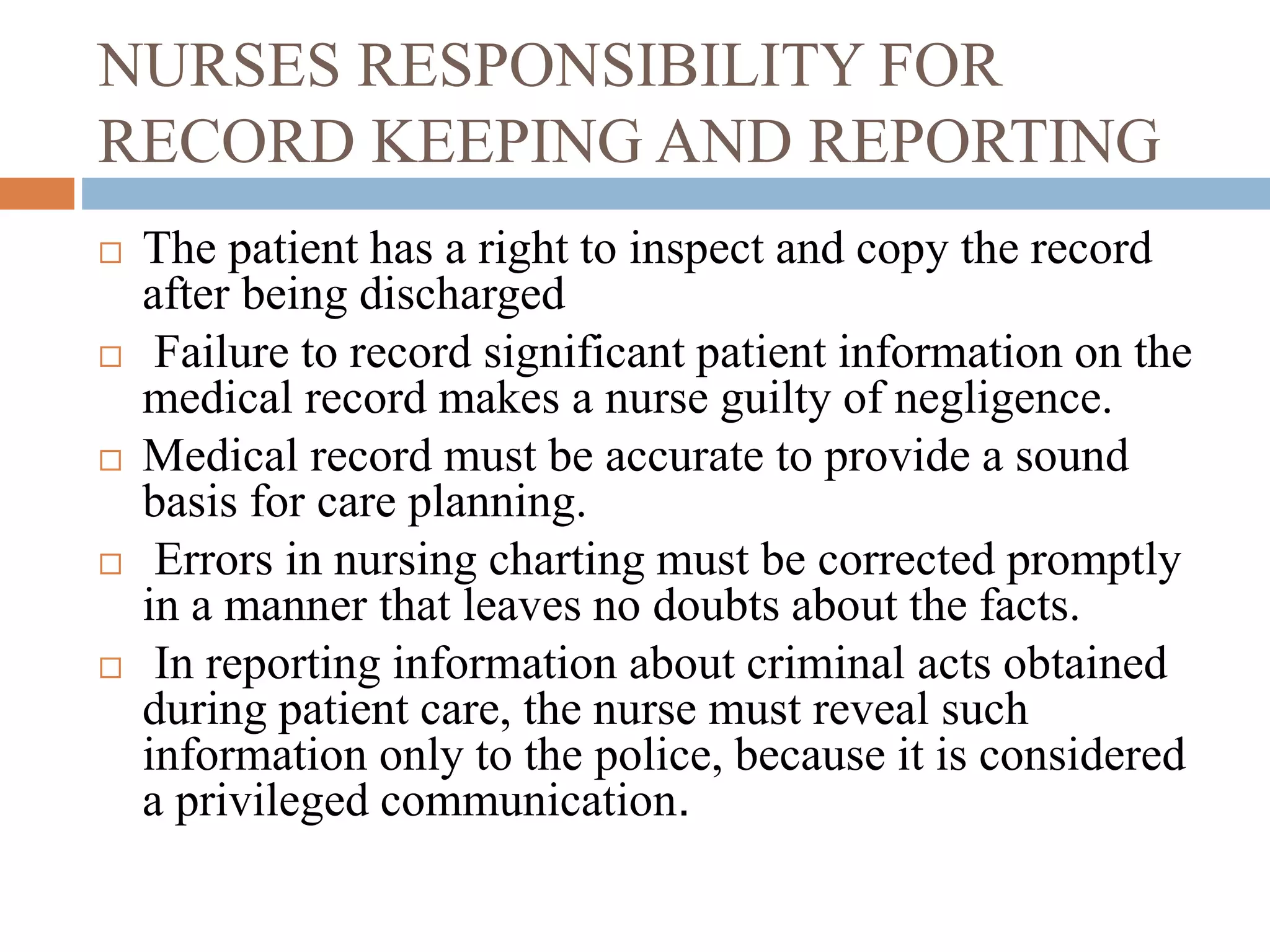 Record and reports for nurses | PPTX