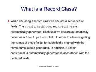 Record Classes in Java | PPT