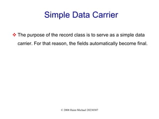 Record Classes in Java | PPT