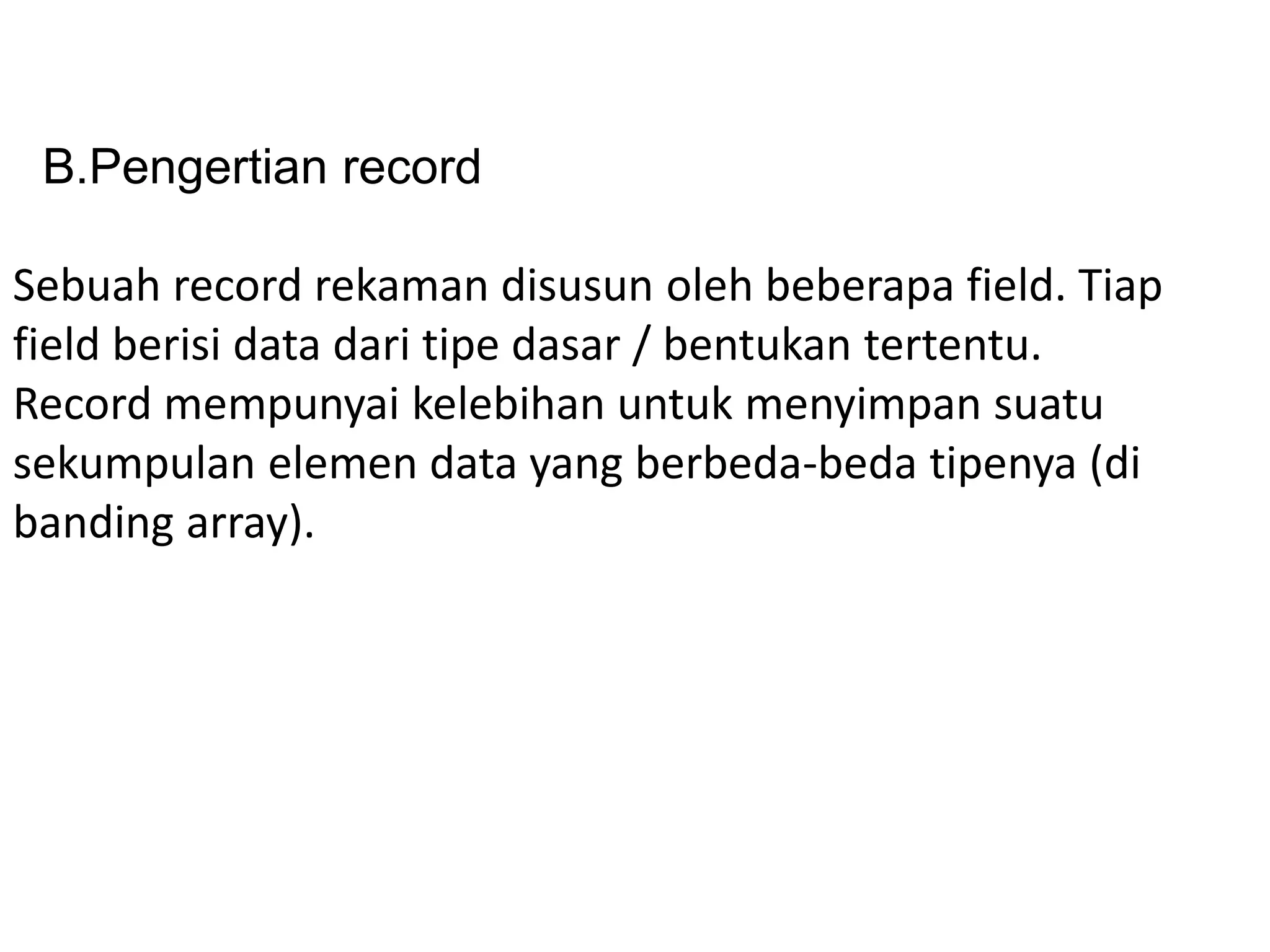 Record dan array | PPTX