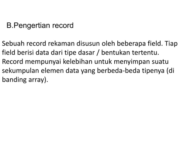 Record dan array | PPT