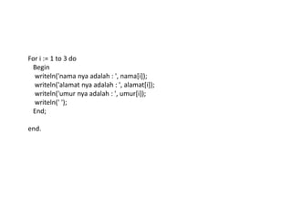 Record dan array | PPTX