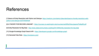 Record Deduplication and Record Linkage | PPT
