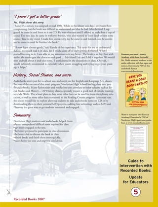 Recorded Books Guide To Intervention | PDF