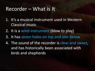Recorder - An Introduction | PPT