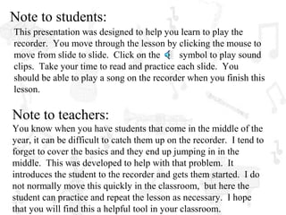 Recorder lesson | PPT