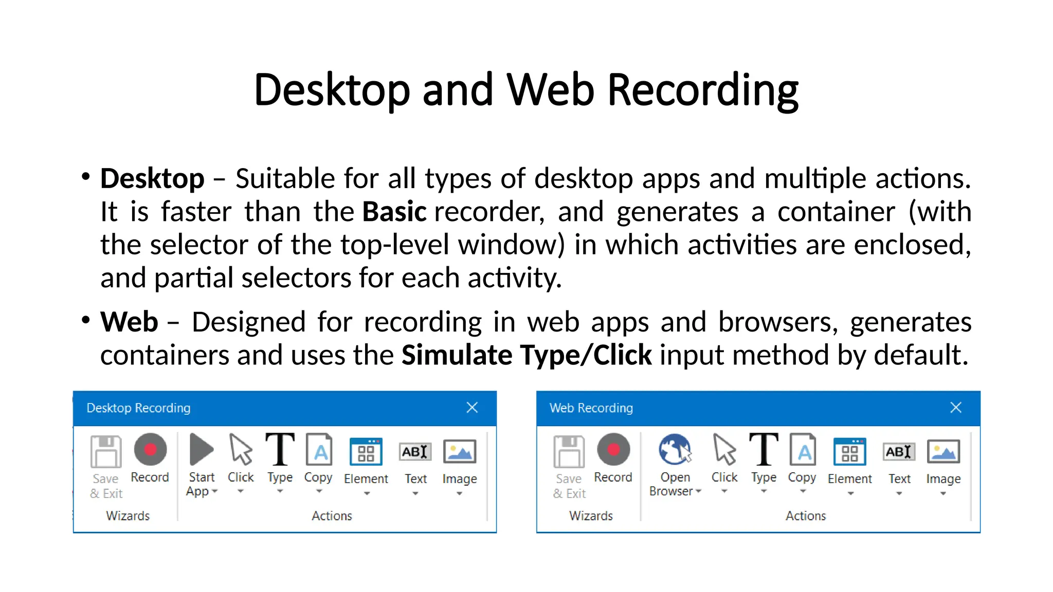 Uipath Studio- Recording Overview and Types of Recording in Uipath | PPTX