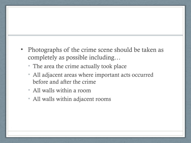 Recording a crime scene | PPT