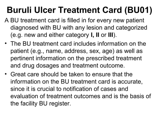 Recording and reporting Buruli Ulcer | PPT