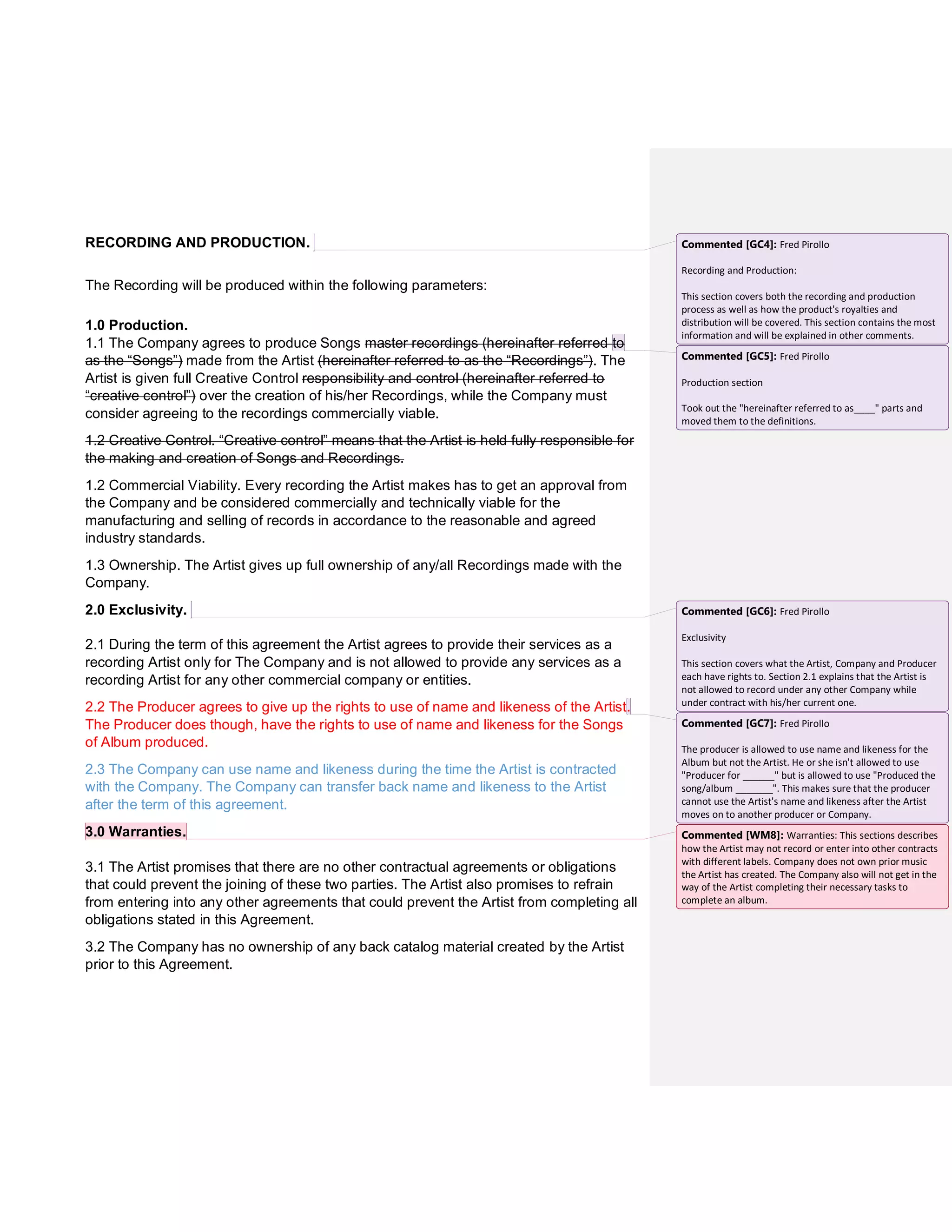 Recording Contract Agreement Analysis | PDF