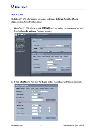 GeoVision : CCTV Solutions : Recording issue with Bosch IP Camera | PDF