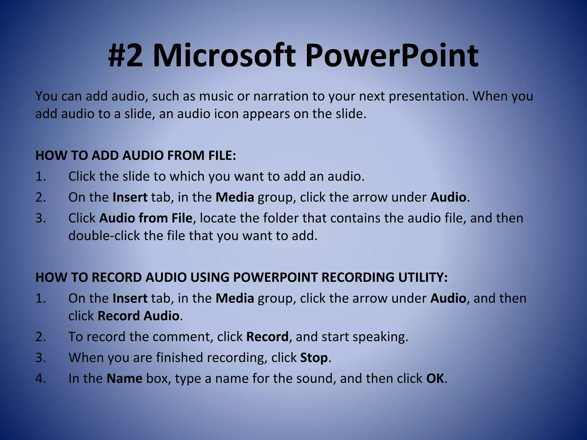 Recording methods | PPTX | Digital Audio | Computer Software and Applications