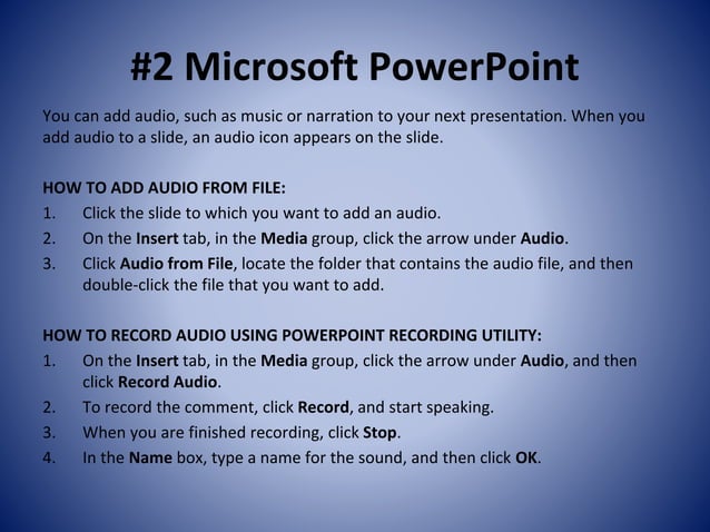 Recording methods | PPTX | Digital Audio | Computer Software and Applications