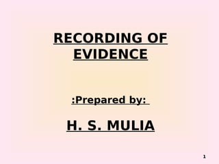 Recording of Evidence | PDF