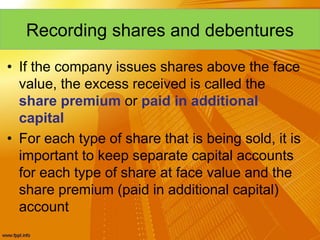 Recording of shares and debentures | PPTX | Stocks and Bonds | Personal ...