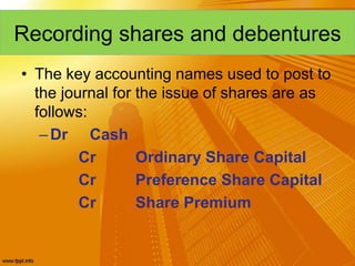 Recording of shares and debentures | PPTX | Stocks and Bonds | Personal ...