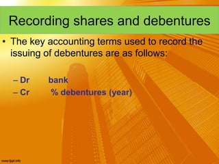 Recording of shares and debentures | PPTX