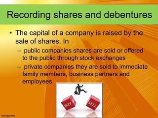 Recording of shares and debentures | PPTX