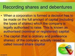 Recording of shares and debentures | PPTX | Stocks and Bonds | Personal ...