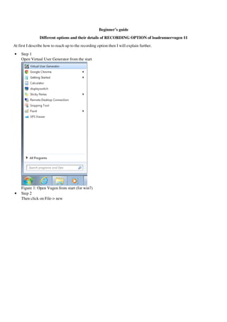 Details Description of Load Runner Recording option | PDF
