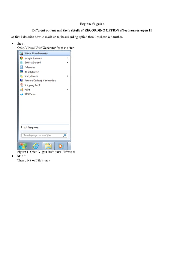 Details Description of Load Runner Recording option | PDF