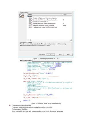 Details Description of Load Runner Recording option | PDF