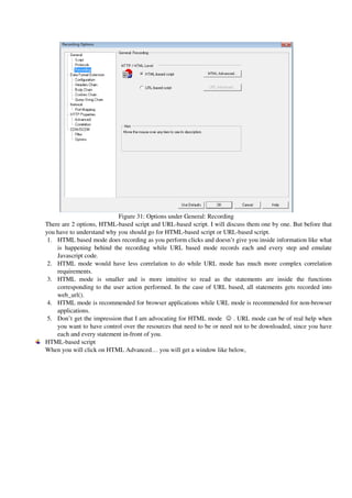 Details Description of Load Runner Recording option | PDF