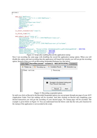 Details Description of Load Runner Recording option | PDF