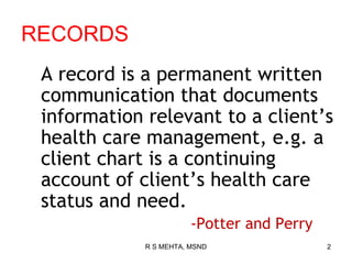 Recording & reporting | PPT