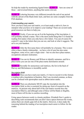 Recording seal matrices on the Portable Antiquities Scheme | DOC ...