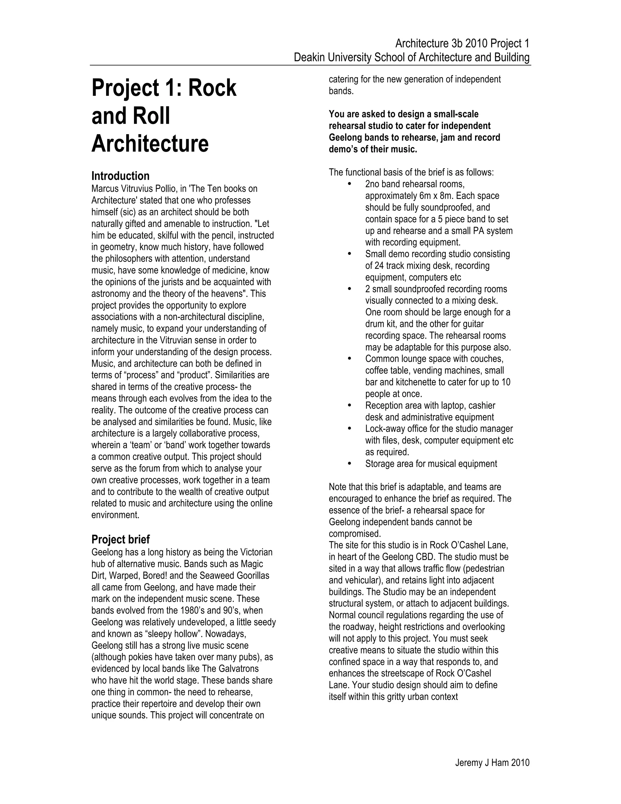 Recording studio breif | PDF