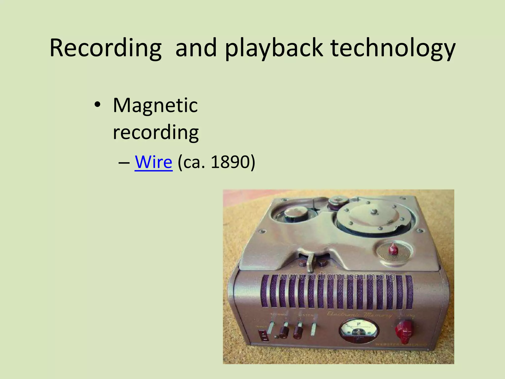 Recording Technology | PPTX