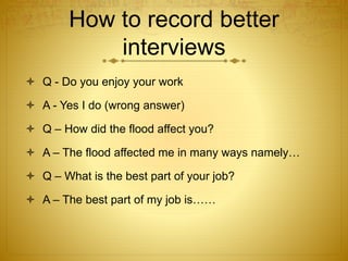 Recording the interview | PPT