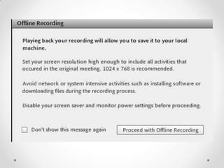 Recording your lync & connect meeting | PPT