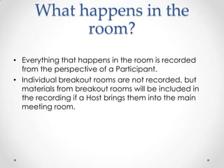 Recording your lync & connect meeting | PPT