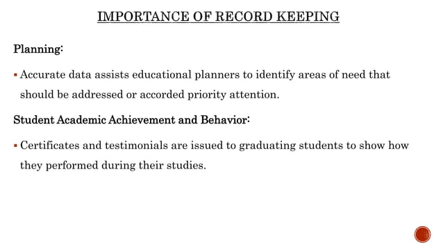 Record Keeping in the School | PPTX