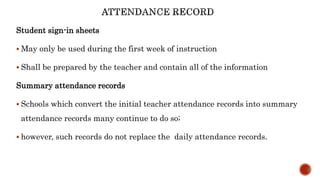 Record Keeping in the School | PPTX