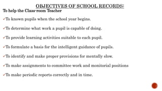 Record Keeping in the School | PPTX
