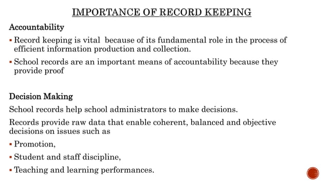 Record Keeping in the School | PPTX