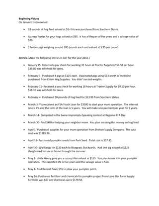 Record keeping sample | DOC | Agriculture | Industries