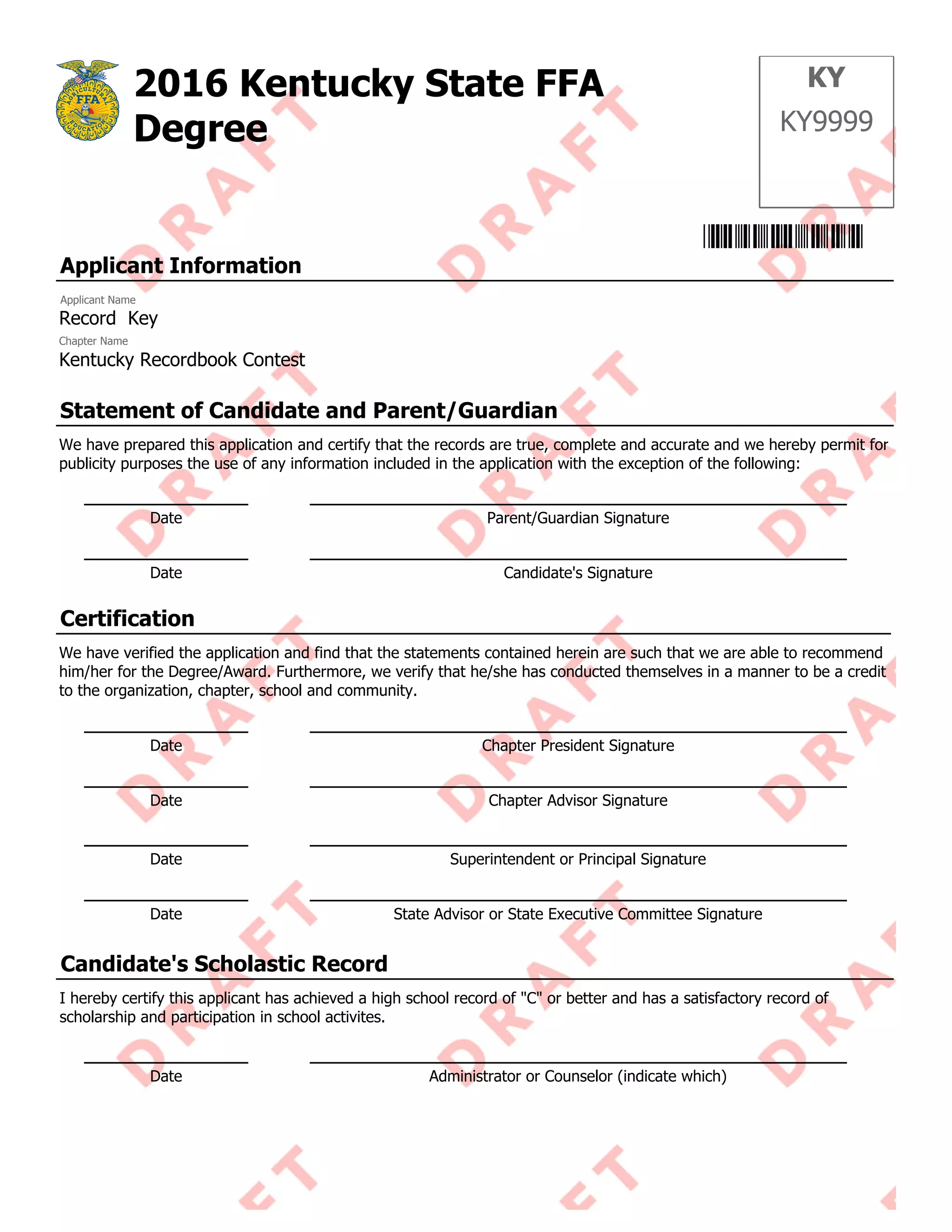 Record keeping sample key | PDF