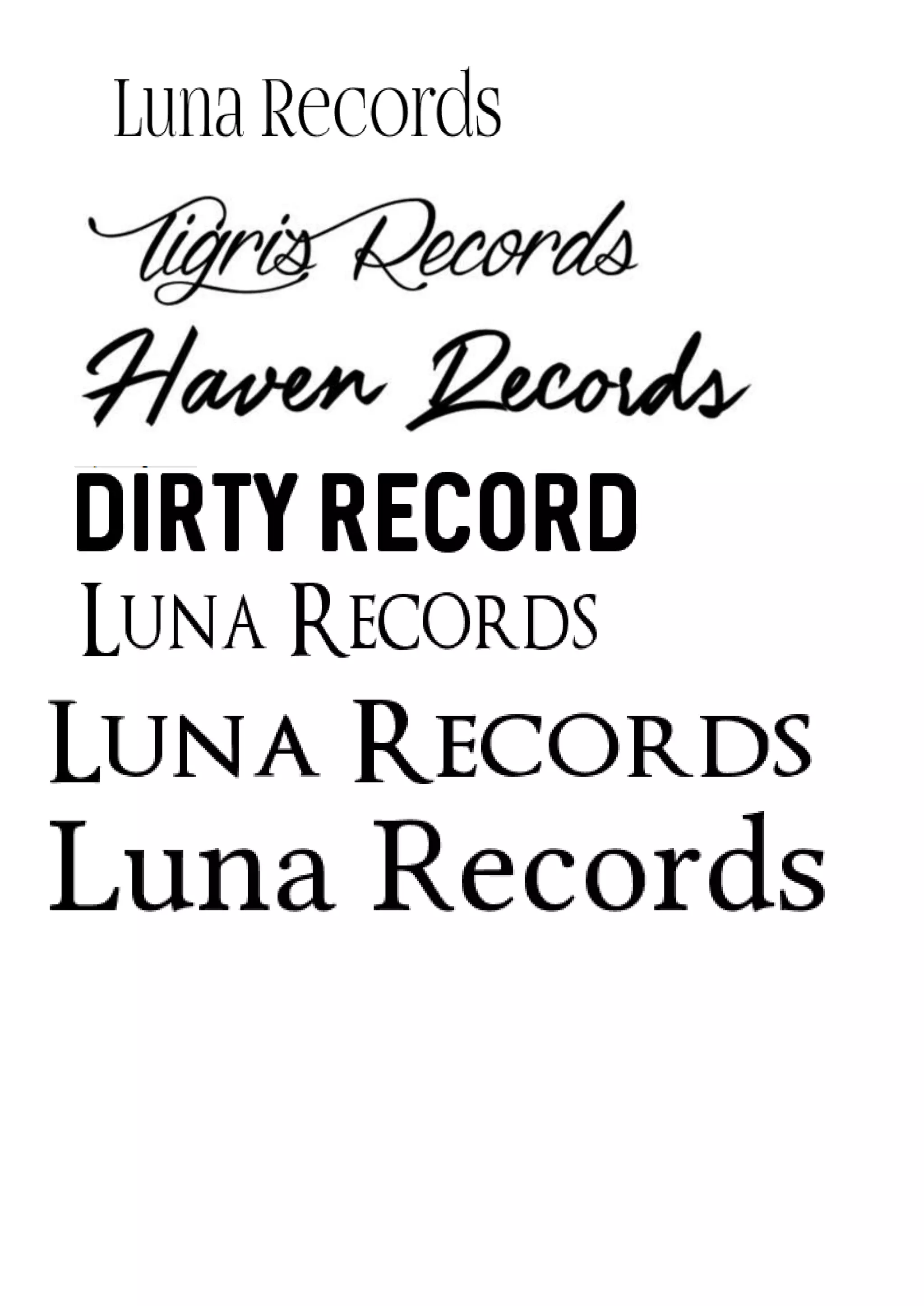 Record label fonts | DOCX