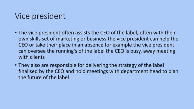 Record label job roles | PPT