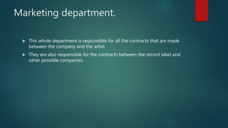 Record label job roles | PPT