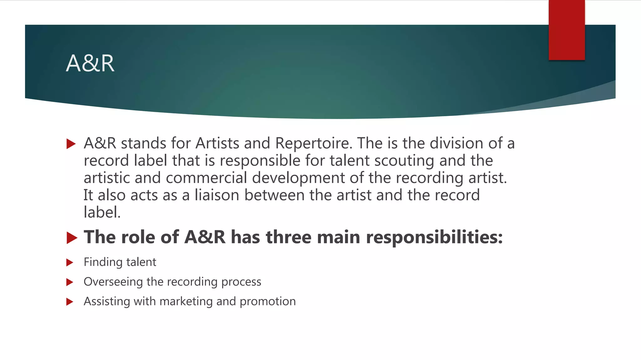 Record label job roles | PPT